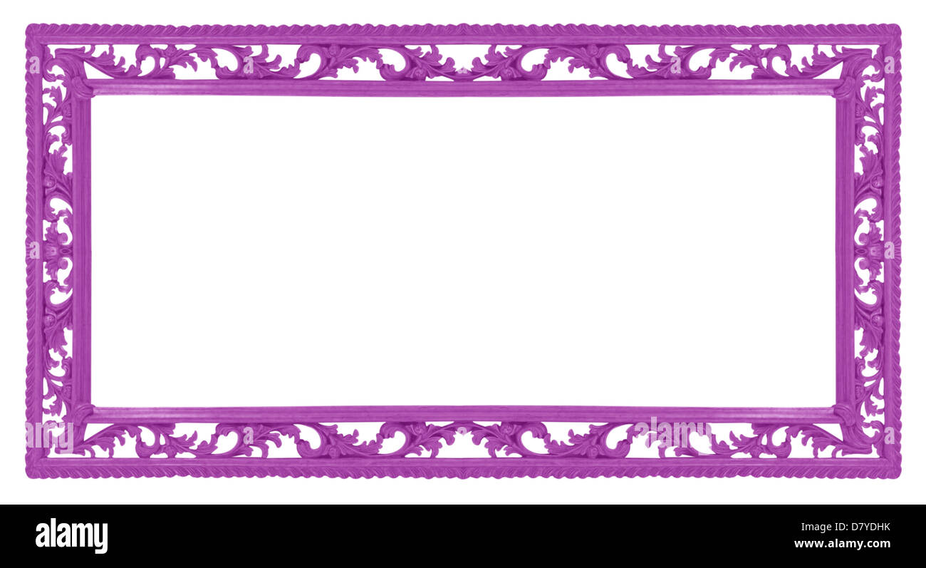 Antique Purple wooden frame isolated white background Stock Photo - Alamy