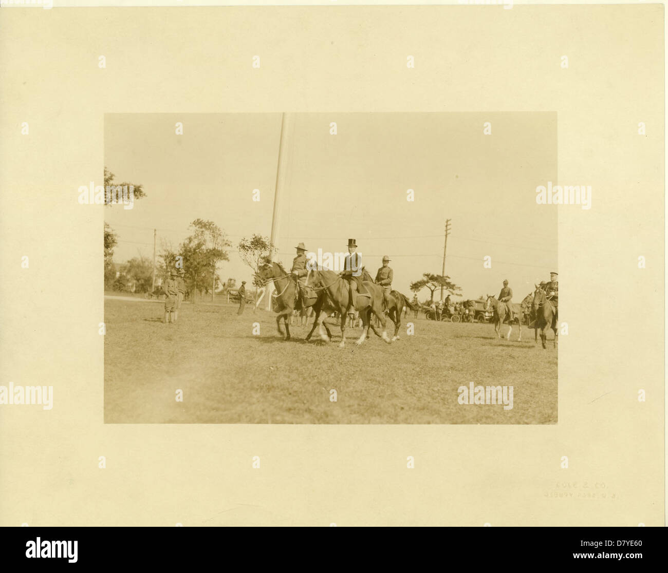 A historical photograph of President Woodrow Wilson at Camp Wilson ...