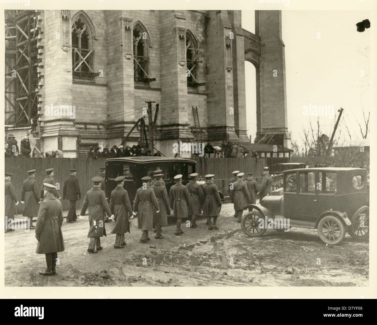 This historical photograph captures the funeral procession of President ...