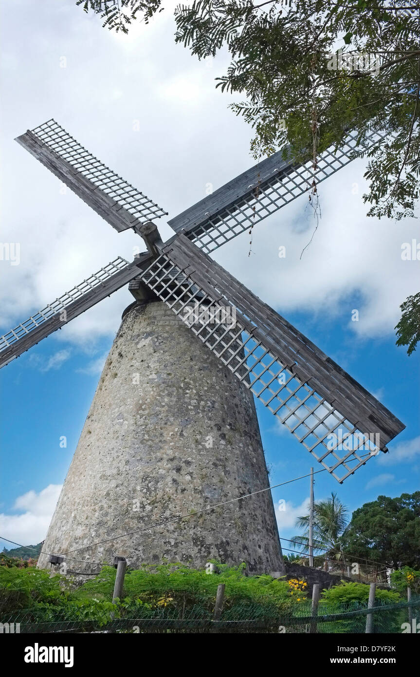 Old windmill in Barbados Caribbean Stock Photo - Alamy