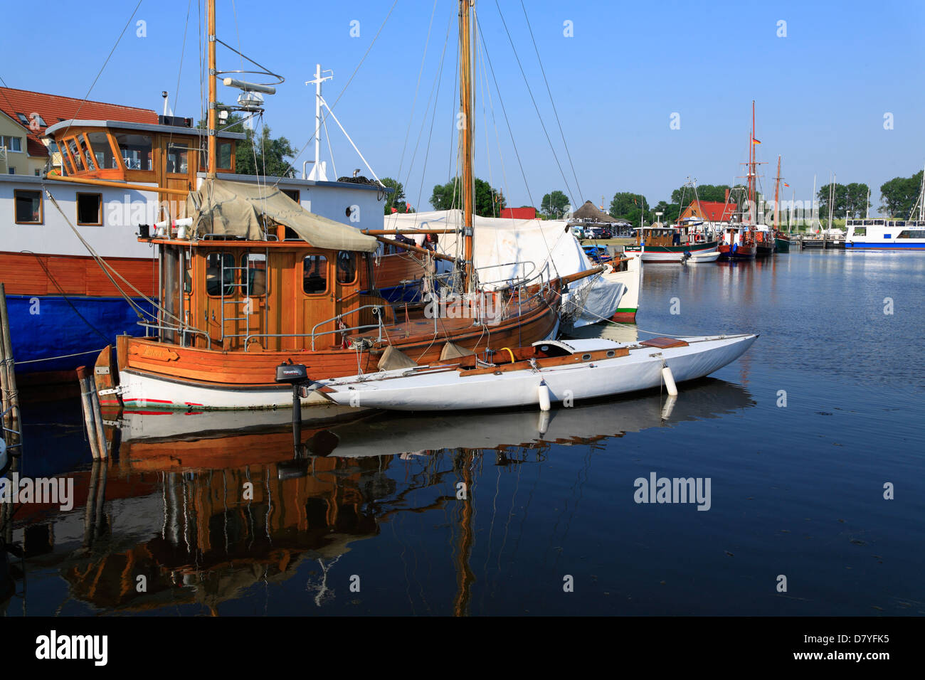 Boats in Kirchdorf harbor, Poel Island, Mecklenburg, Germany Stock ...