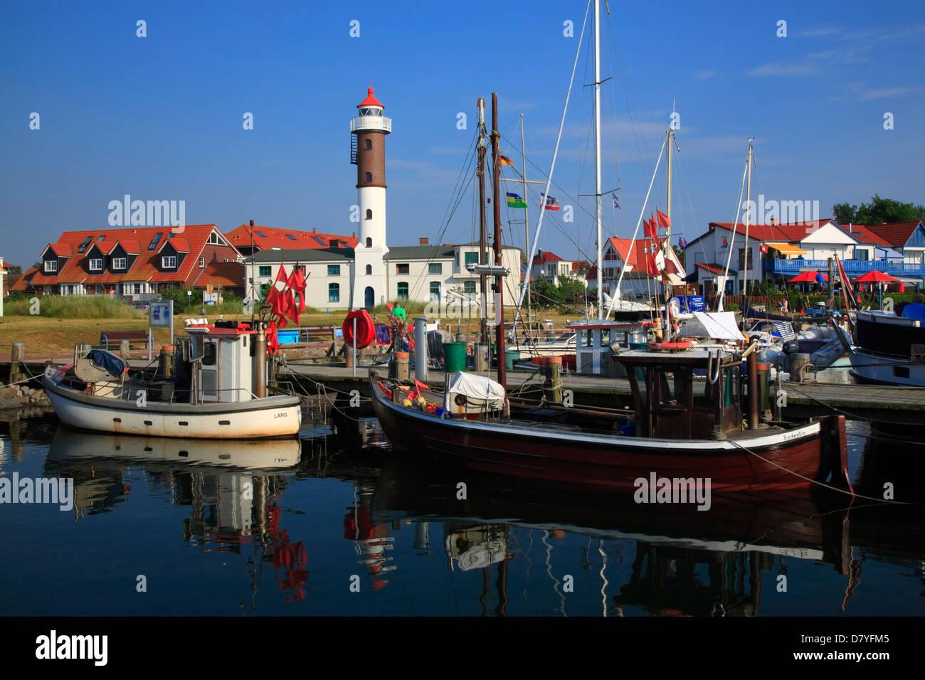 Fish trawler at Timmendorf harbor, Poel Island, Mecklenburg, Germany ...