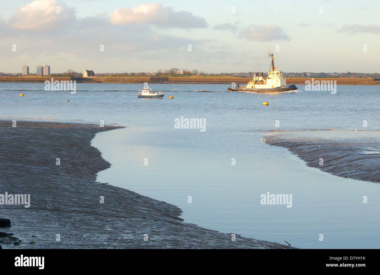View across the Thames Estuary from Gravesend Stock Photo - Alamy