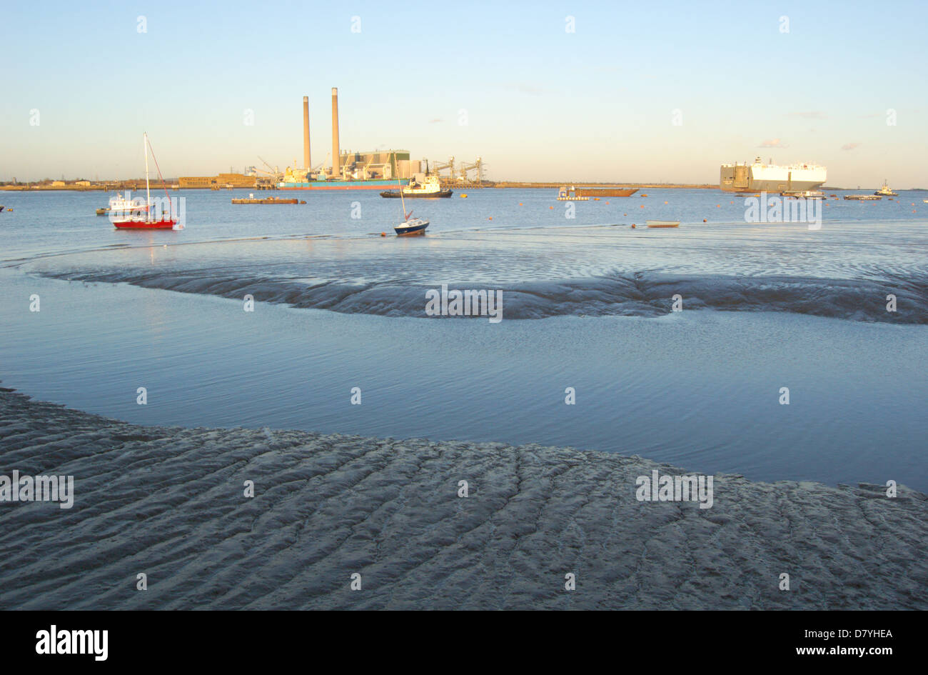 View across the Thames Estuary from Gravesend Stock Photo - Alamy