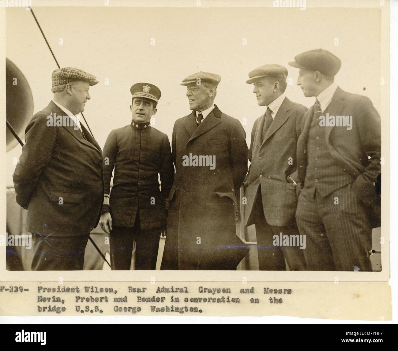 This photo shows President Woodrow Wilson with Dr. Cary T. Grayson ...