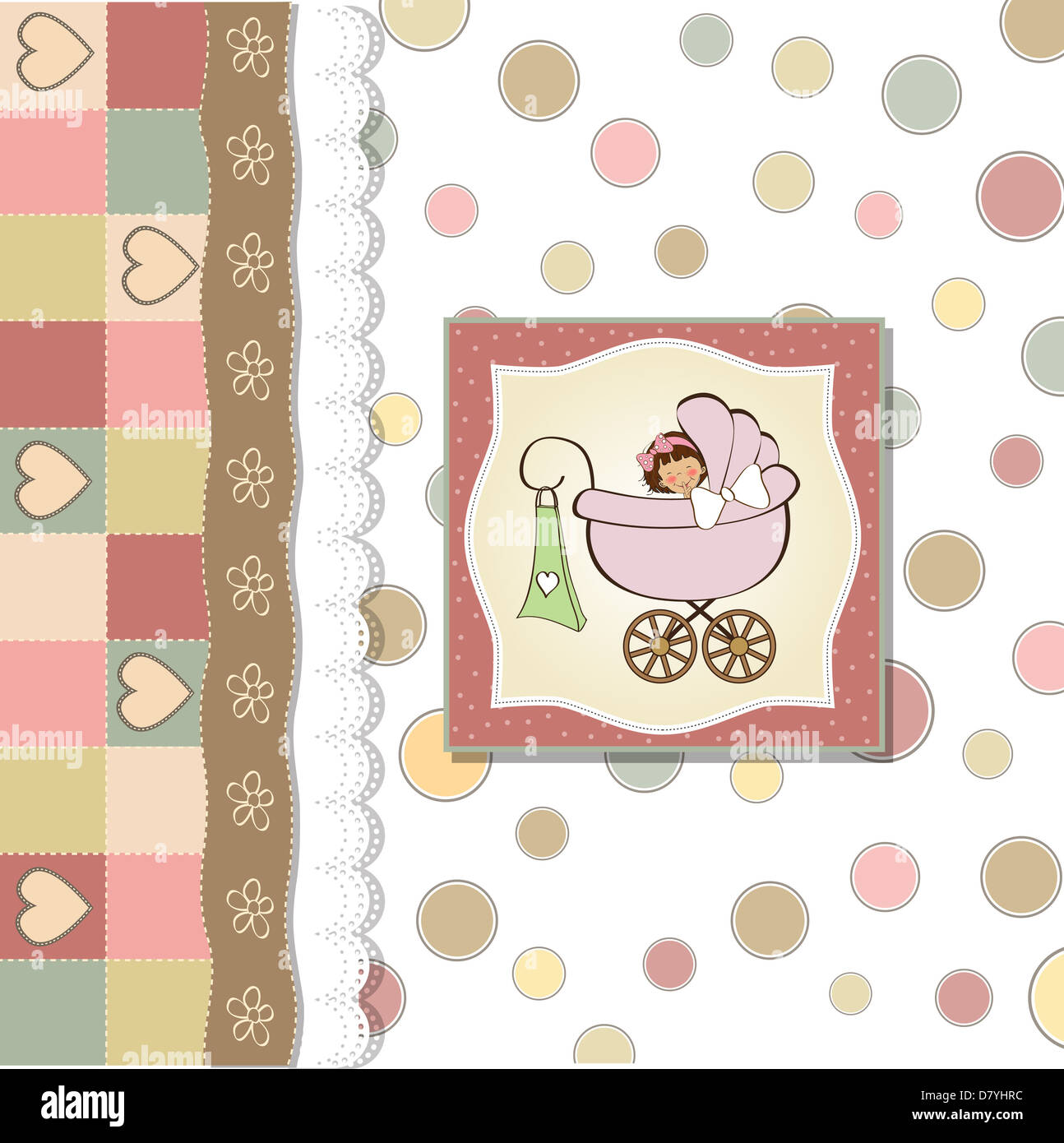 baby girl announcement card Stock Photo - Alamy