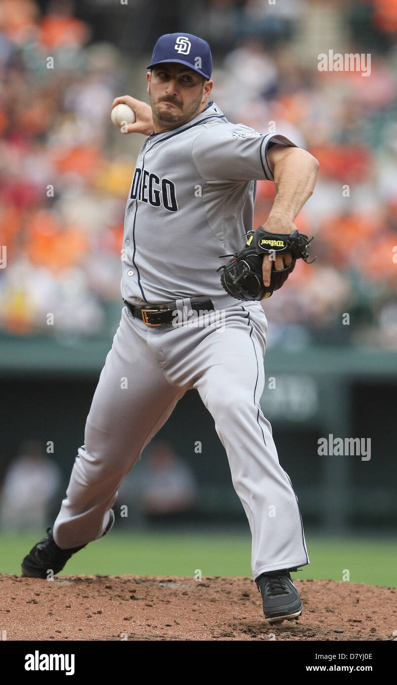 Baltimore, MD, USA. 15th April, 2013. San Diego Padres starting pitcher ...