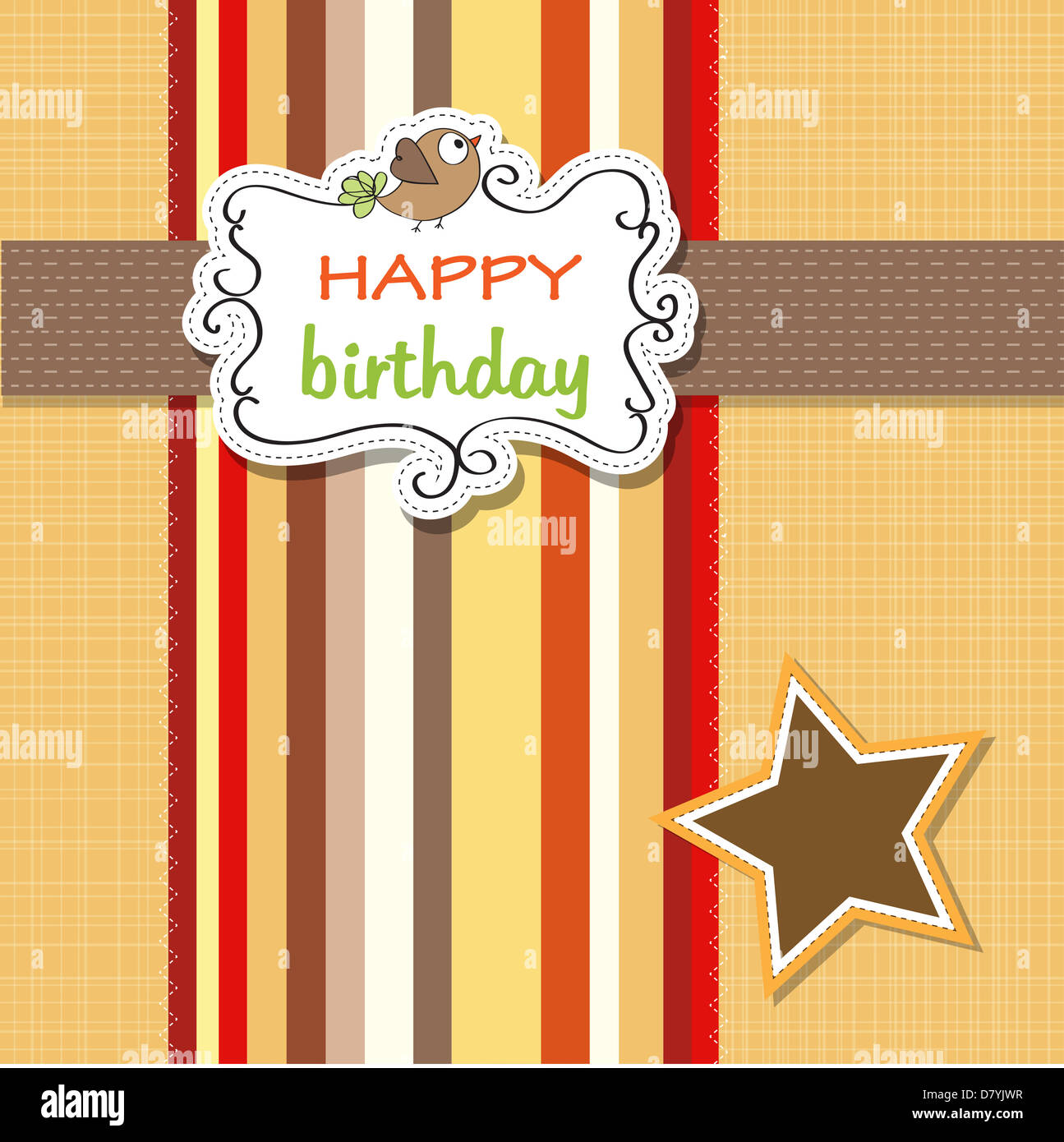 birthday greeting card template, vector illustration Stock Photo - Alamy