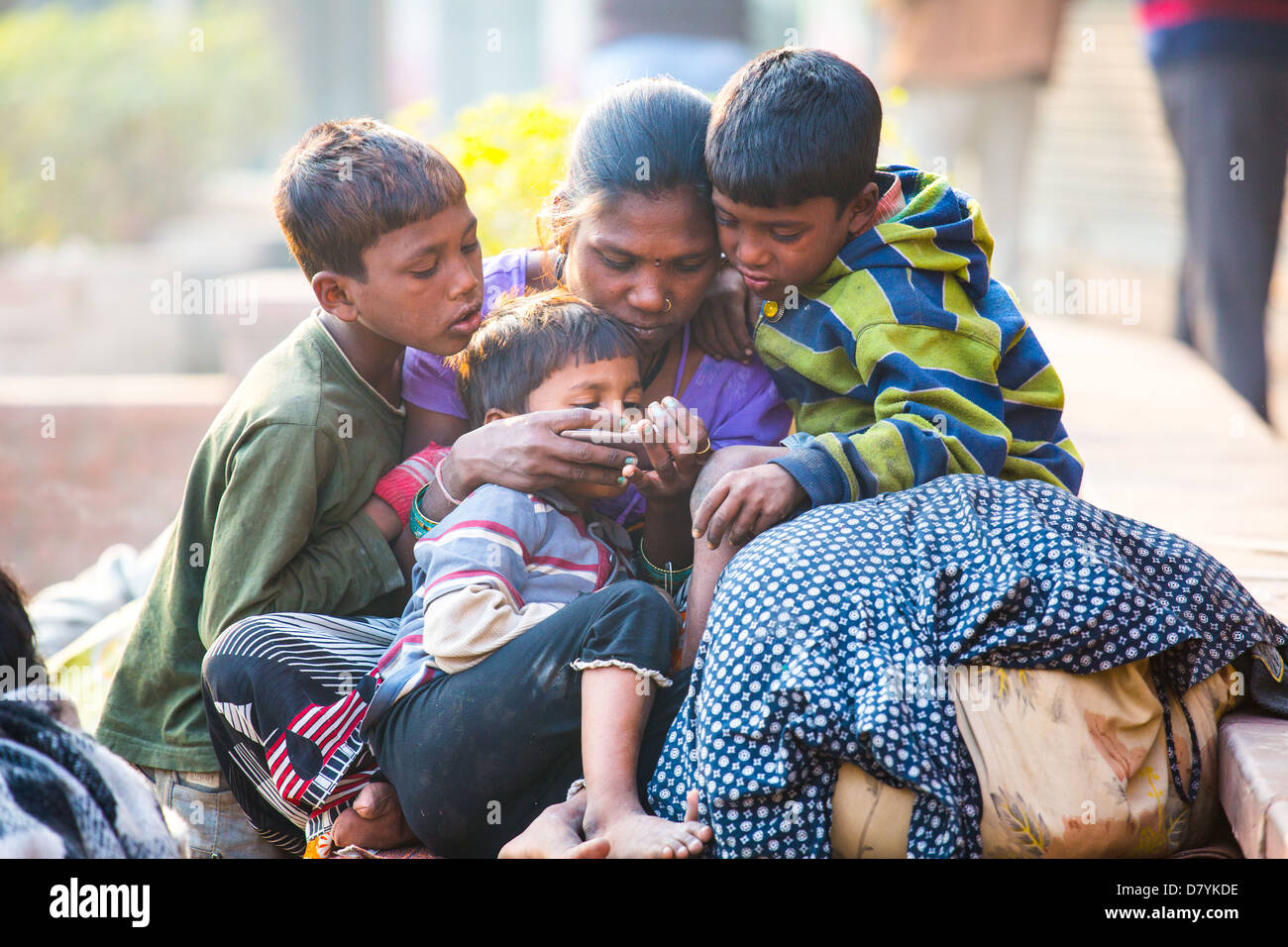 Happy Homeless Family