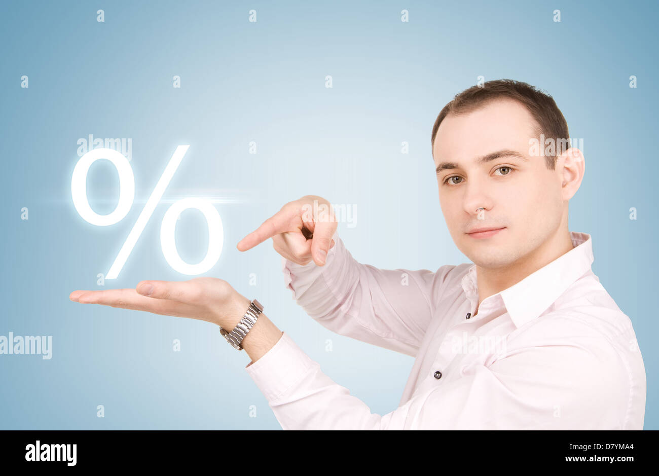 man with percent sign Stock Photo - Alamy