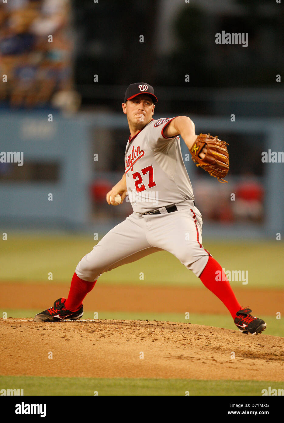 Los Angeles, USA. 15th May, 2013. Washington pitcher Jordan Zimmermann ...