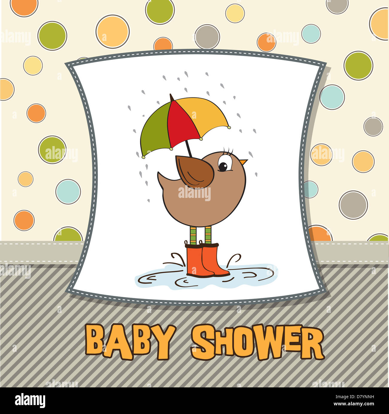 new baby announcement card, with bird Stock Photo - Alamy