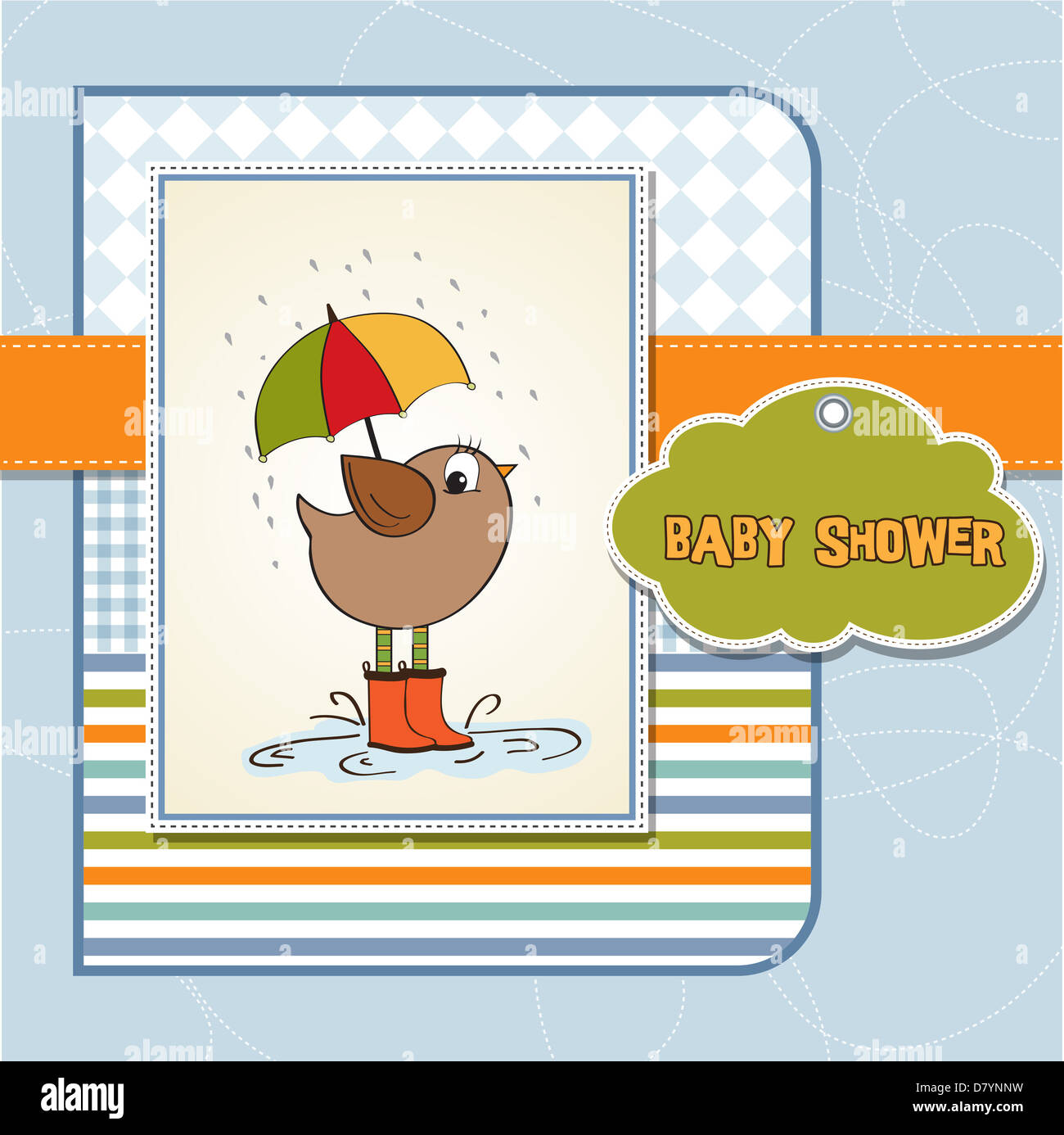 new baby announcement card, with bird Stock Photo - Alamy