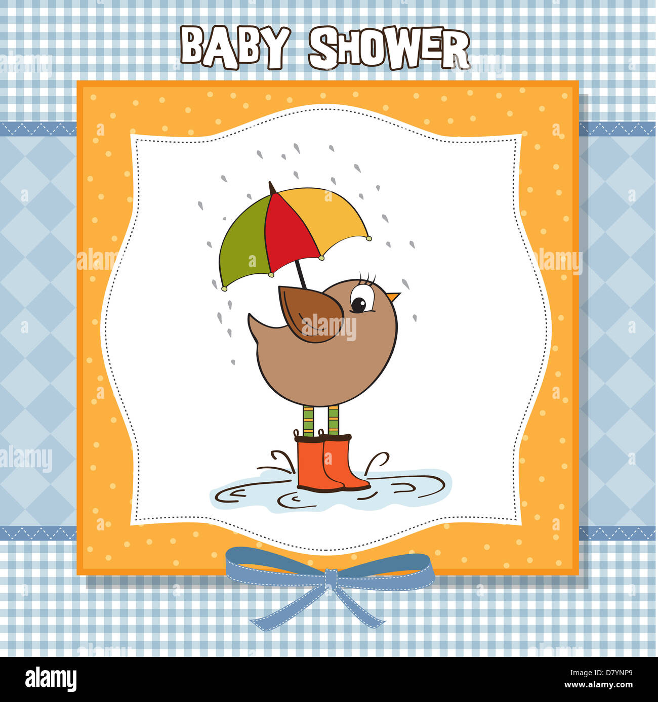 new baby announcement card, with bird Stock Photo - Alamy