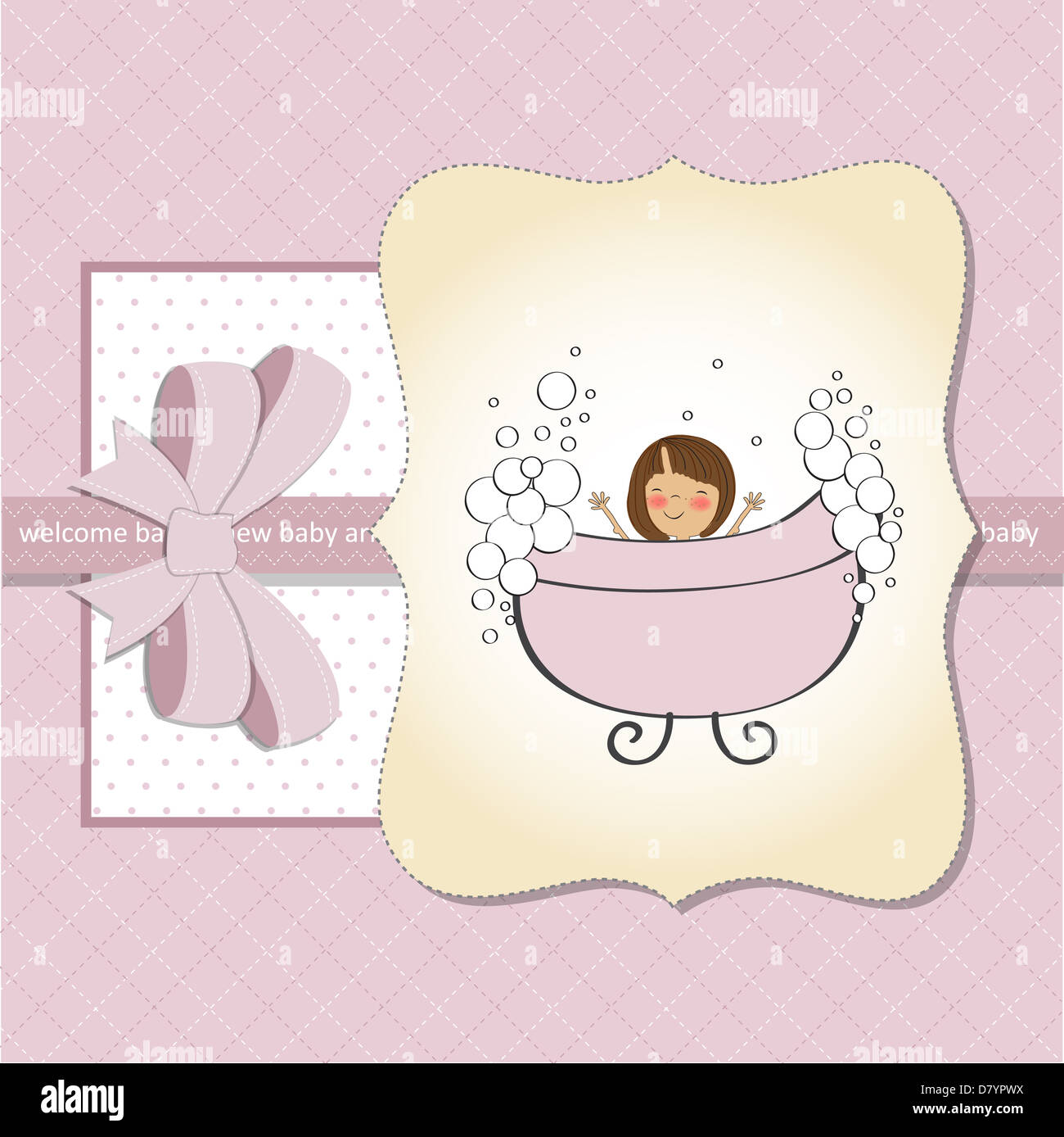 romantic baby girl shower card Stock Photo - Alamy