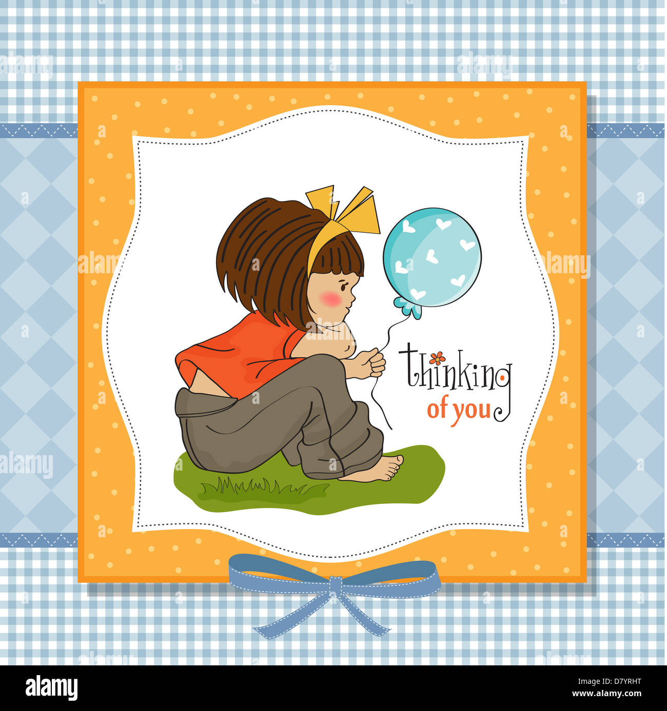 pretty young girl sitting, vector illustration Stock Photo - Alamy