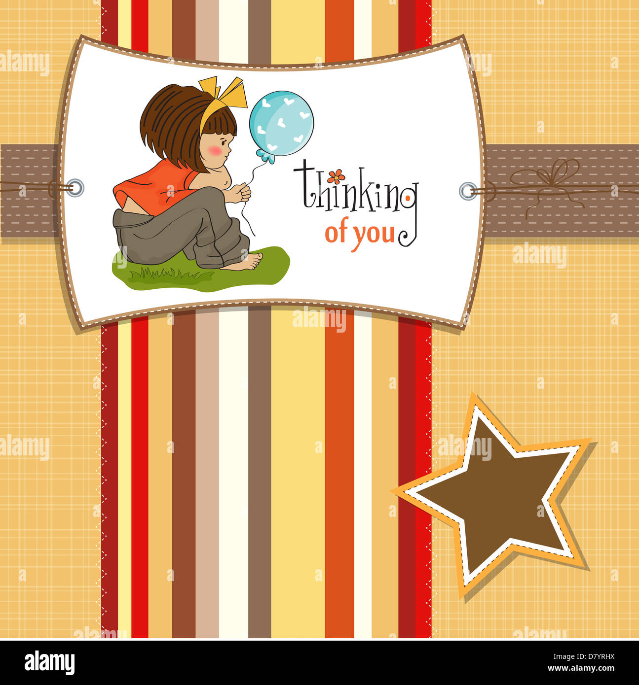 pretty young girl sitting, vector illustration Stock Photo - Alamy