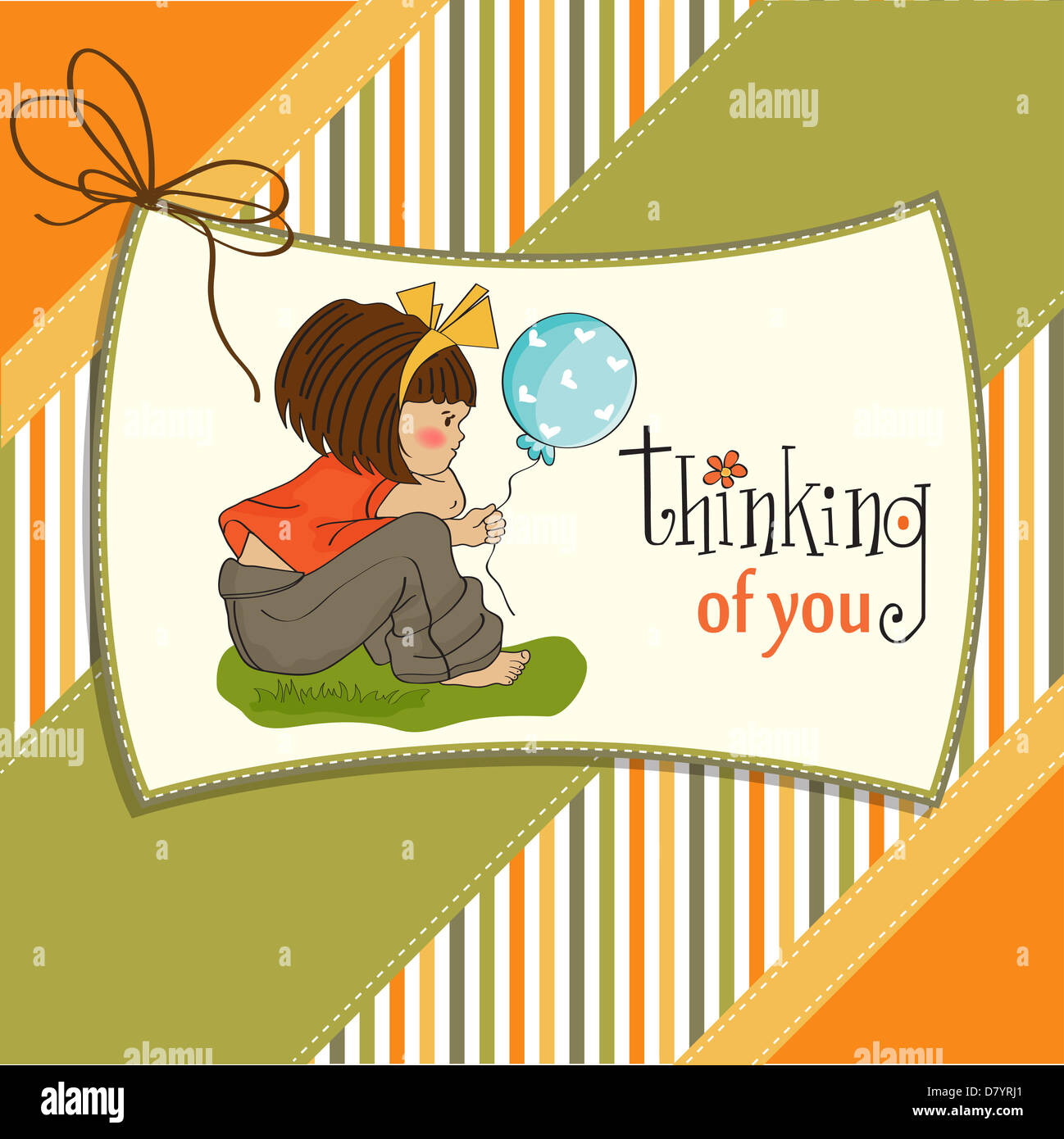 pretty young girl sitting, vector illustration Stock Photo - Alamy