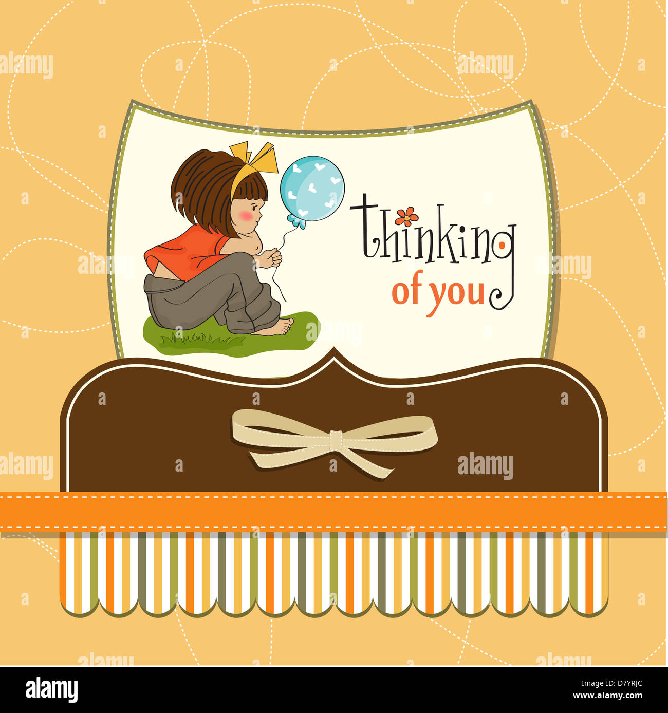 pretty young girl sitting, vector illustration Stock Photo - Alamy