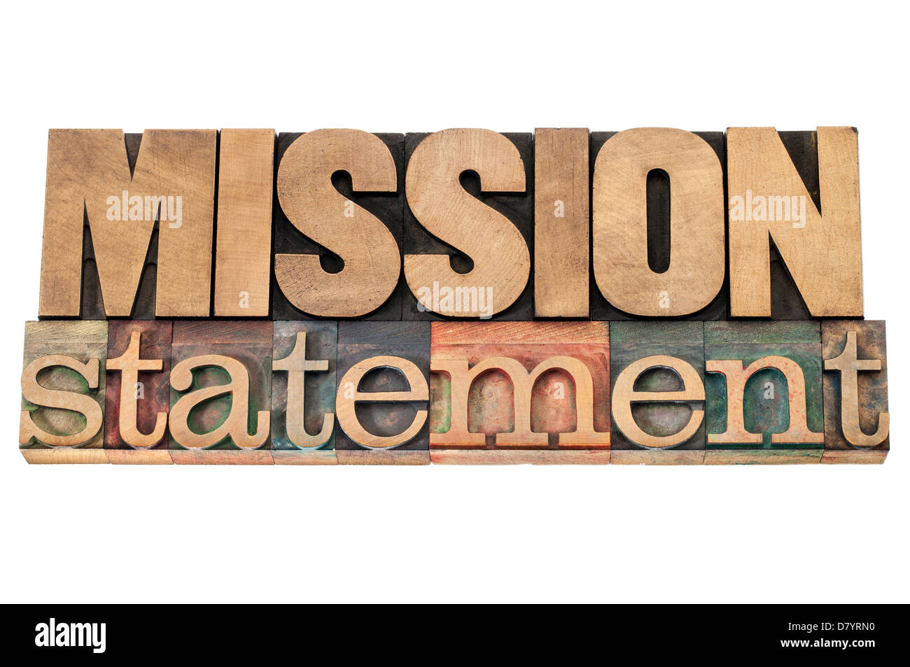 mission statement - business concept - isolated text in letterpress ...
