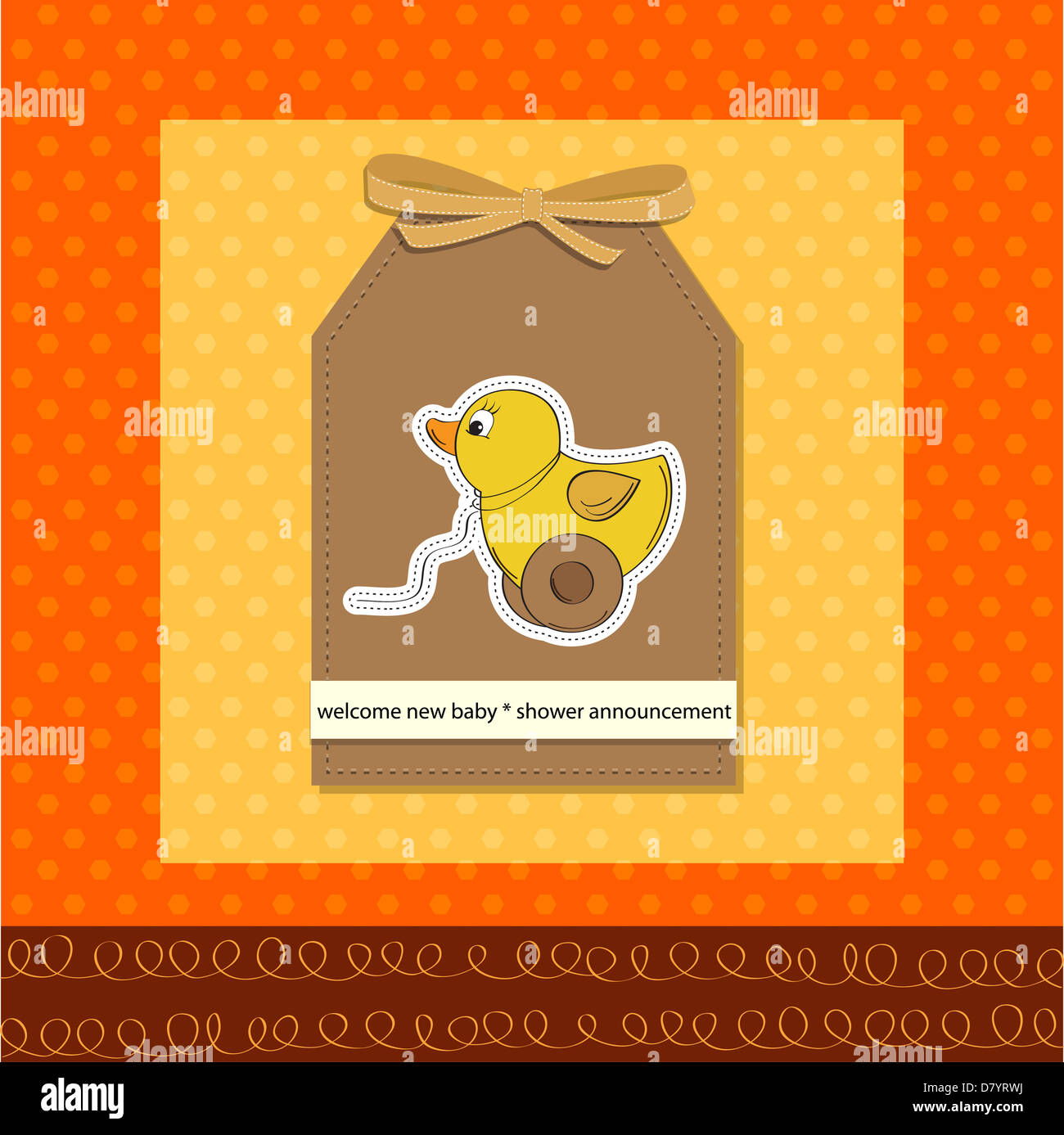 welcome card with duck toy Stock Photo - Alamy