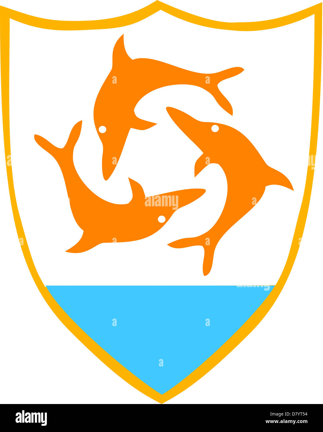 Coat of arms of the British overseas territory Anguilla Stock Photo - Alamy