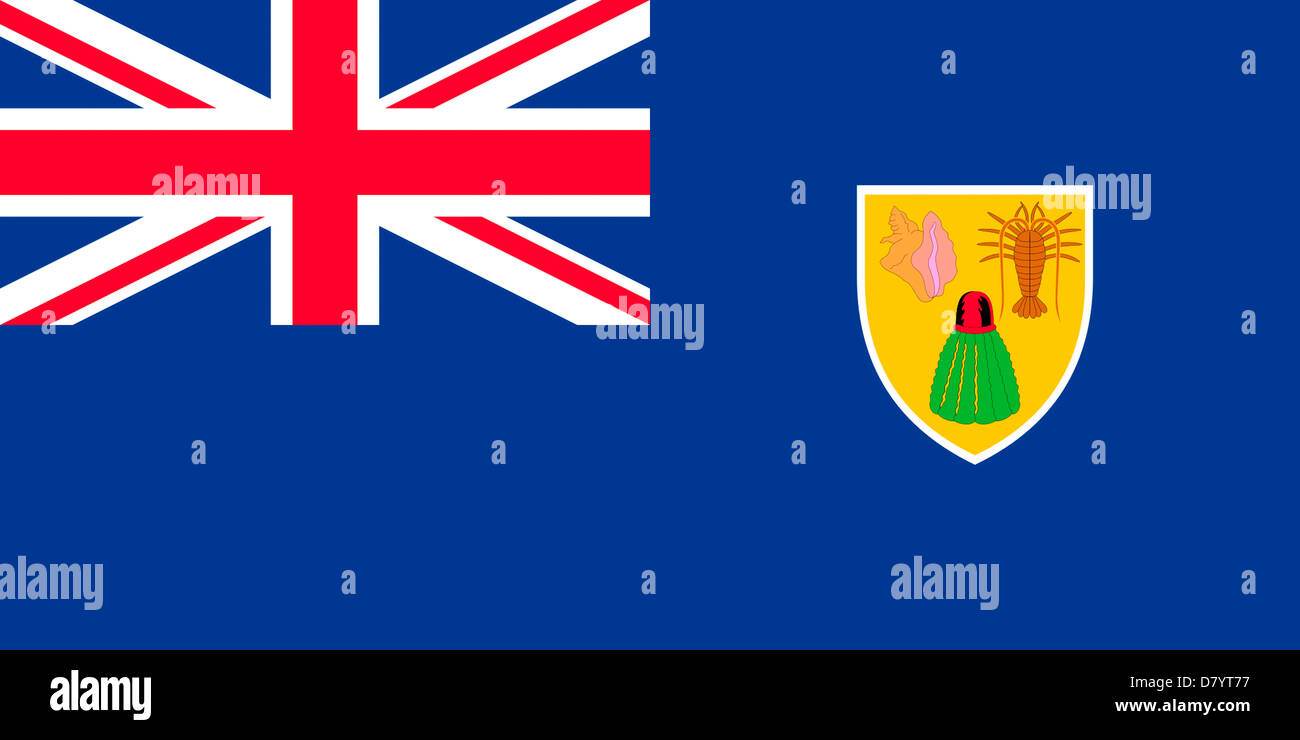 Flag of the British overseas territory Turks and Caicos Islands Stock ...