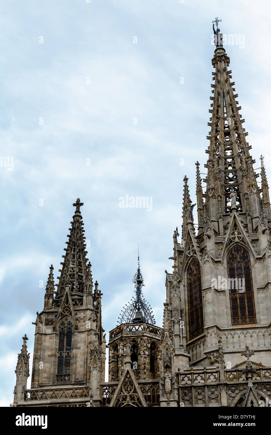 Spires of Catedral de la Seu, Barcelona Stock Photo - Alamy