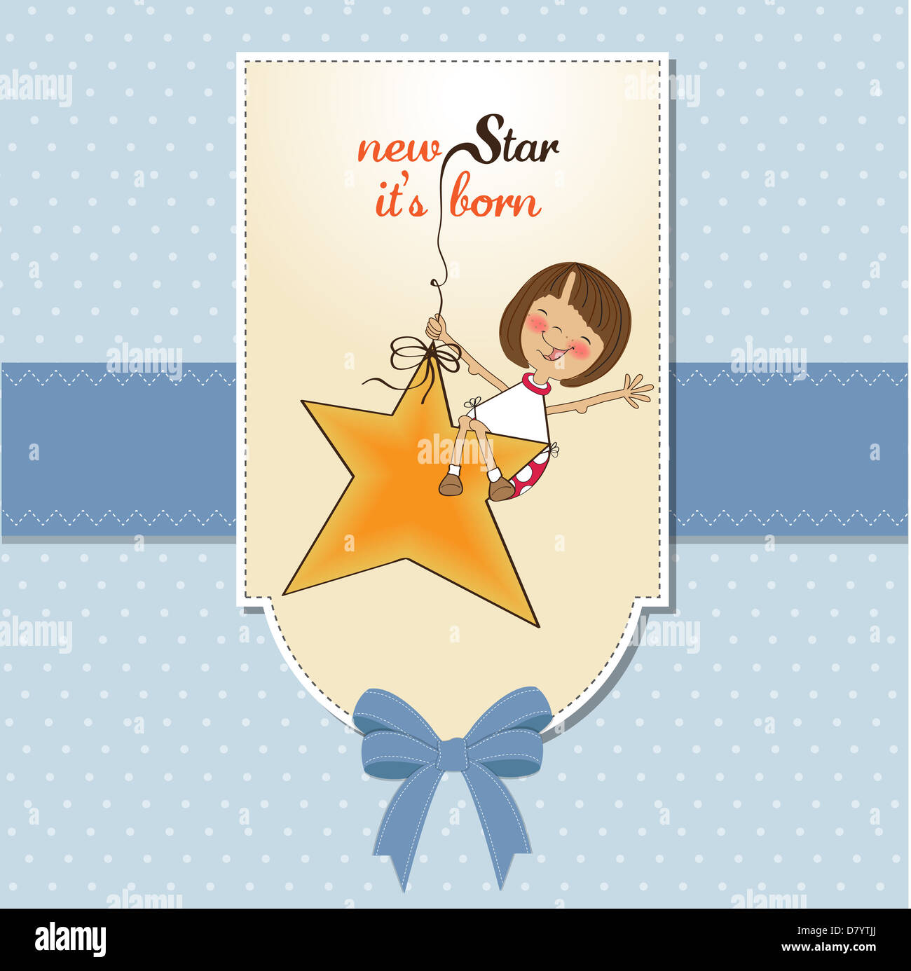 new star it's born.welcome baby card in vector format Stock Photo - Alamy