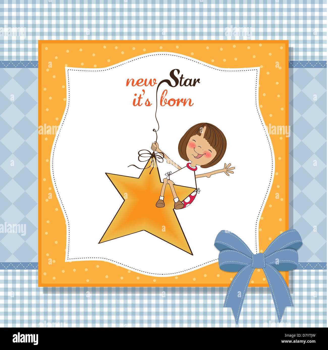 new star it's born.welcome baby card in vector format Stock Photo - Alamy