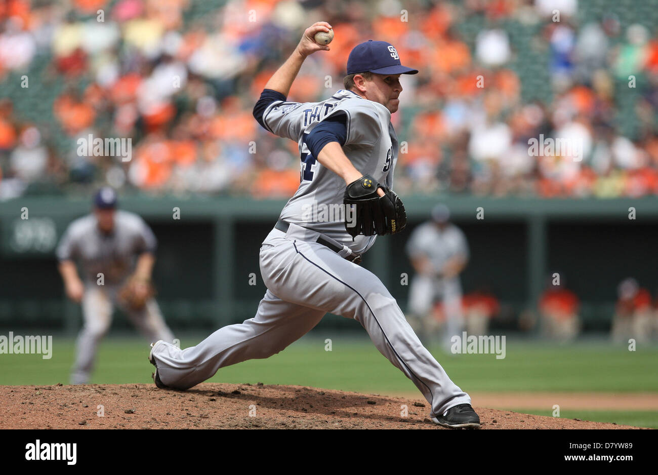 Baltimore, MD, USA. May 15, 2013. San Diego Padres pitcher Joe Thatcher ...