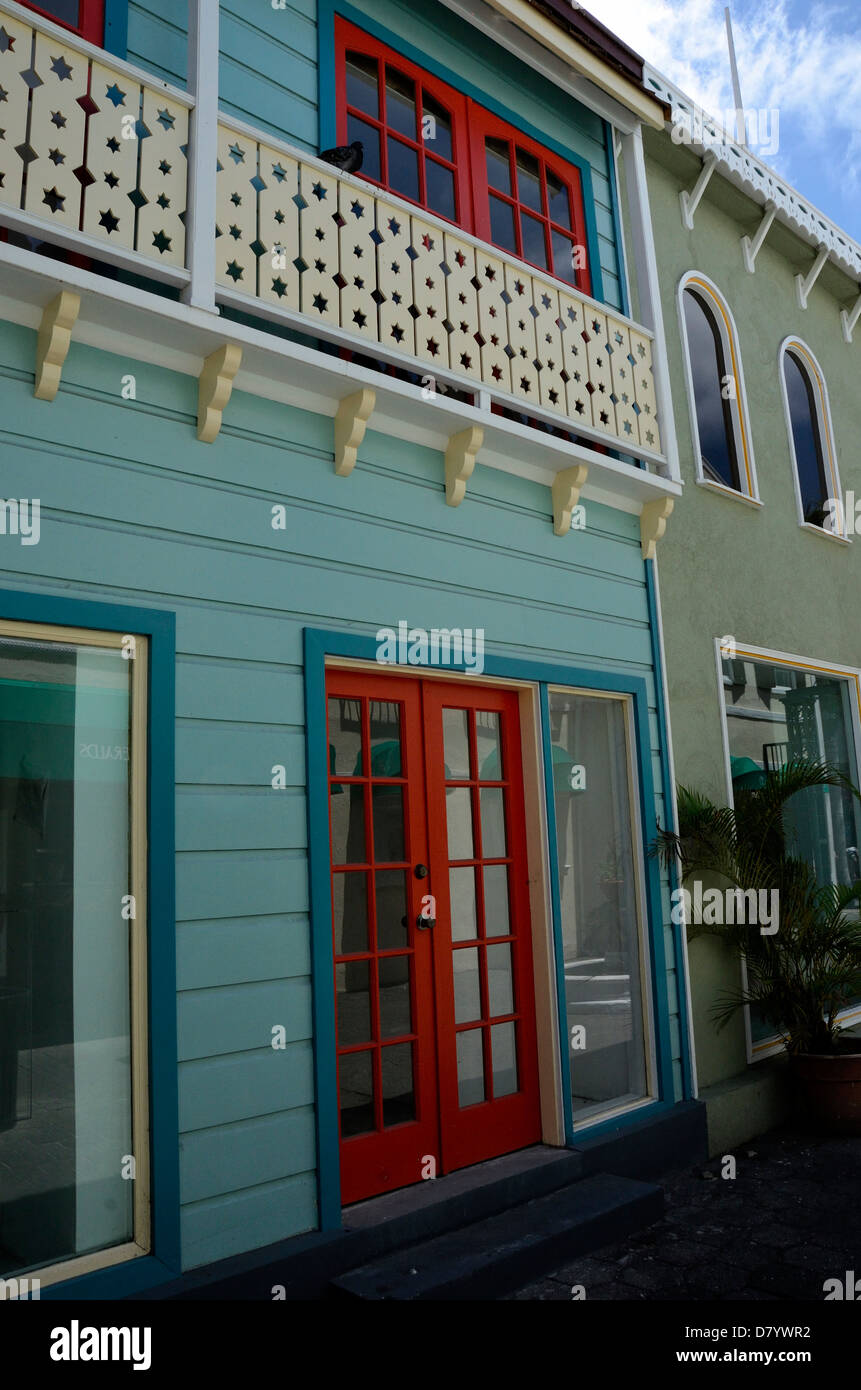 Colorful buildings in Philipsburg, St. Maarten, Netherland Antilles ...