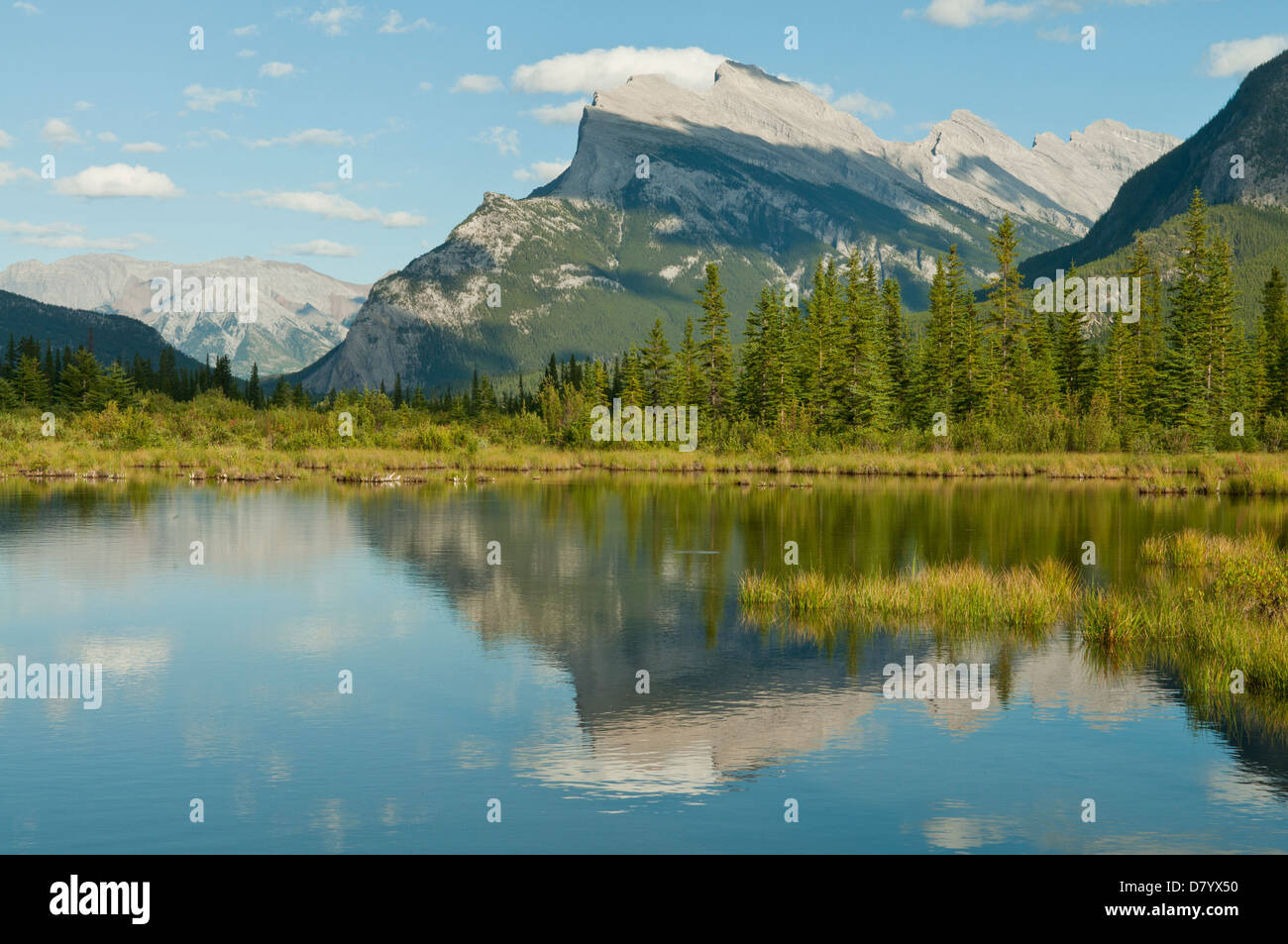 Rundle Mountain from Vermilion Lake, Banff, Alberta, Canada Stock Photo ...