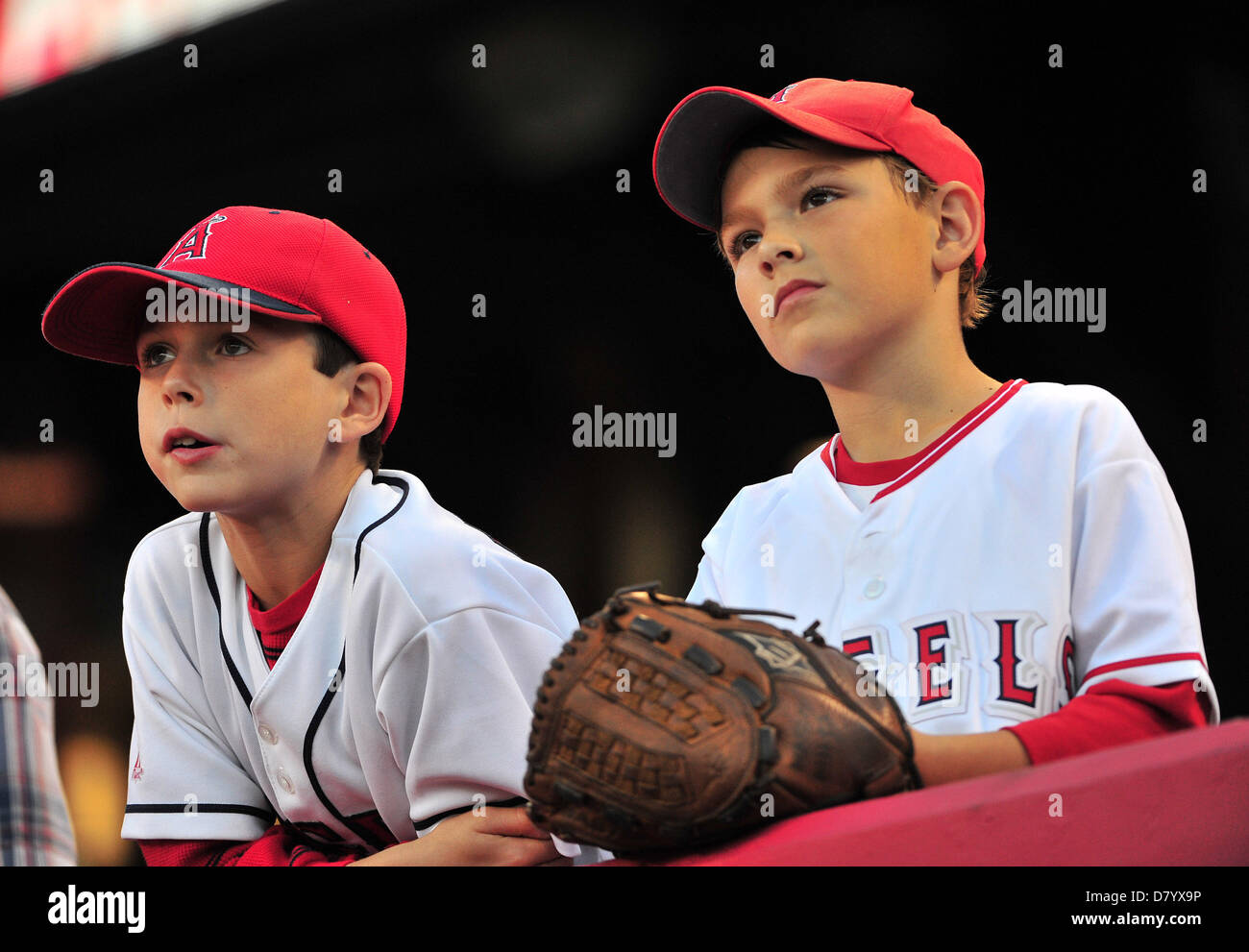 Anaheim, CA, USA. May 15, 2013. Young fans of the Angels in action ...