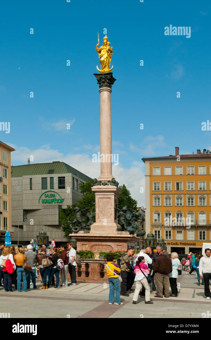 Statue virgin mary marienplatz munich hi-res stock photography and ...