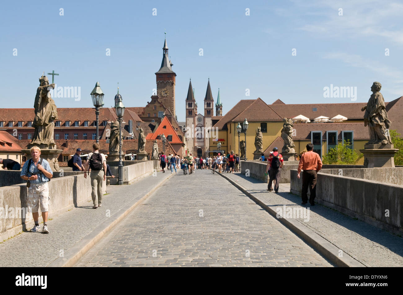 The Old Main Bridge at Wurzburg, Franconia, Germany Stock Photo - Alamy