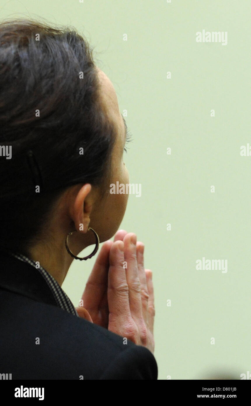 Defendant Beate Zschaepe gestures as she appears at the Higher Regional ...