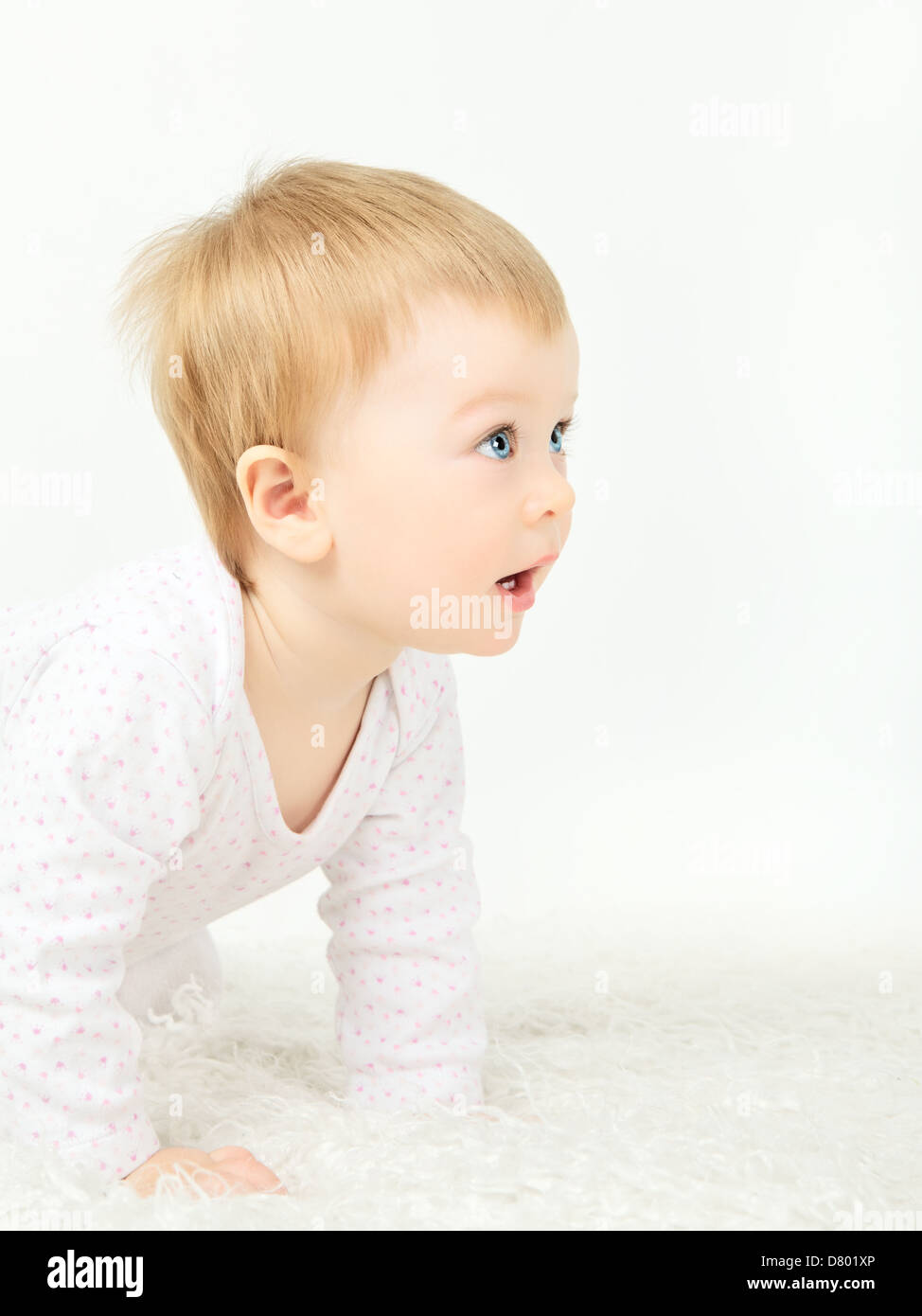 beautiful little baby with blue eyes portrait Stock Photo - Alamy