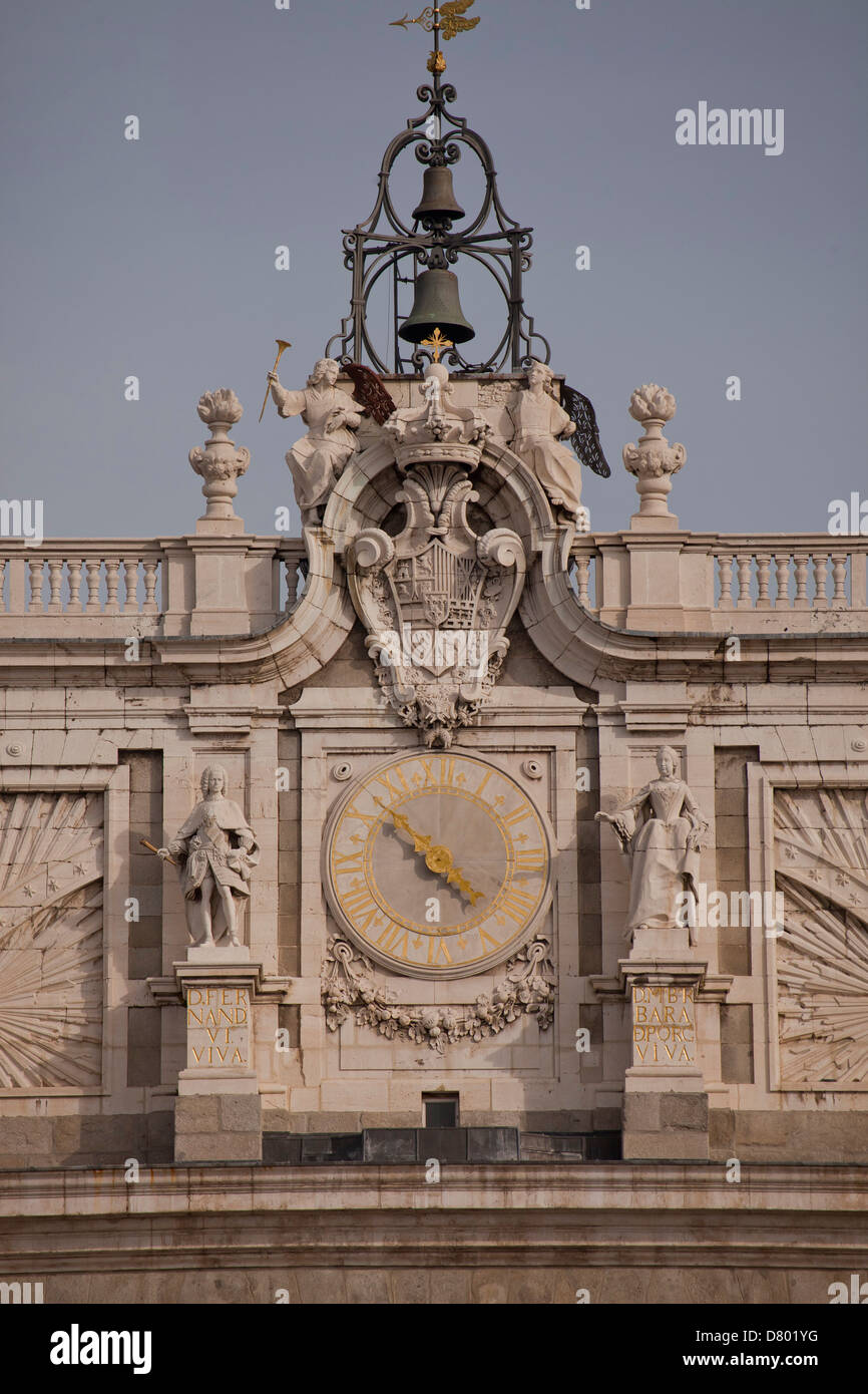 Detail clock of the kings palace palacio real in madrid hi-res stock ...