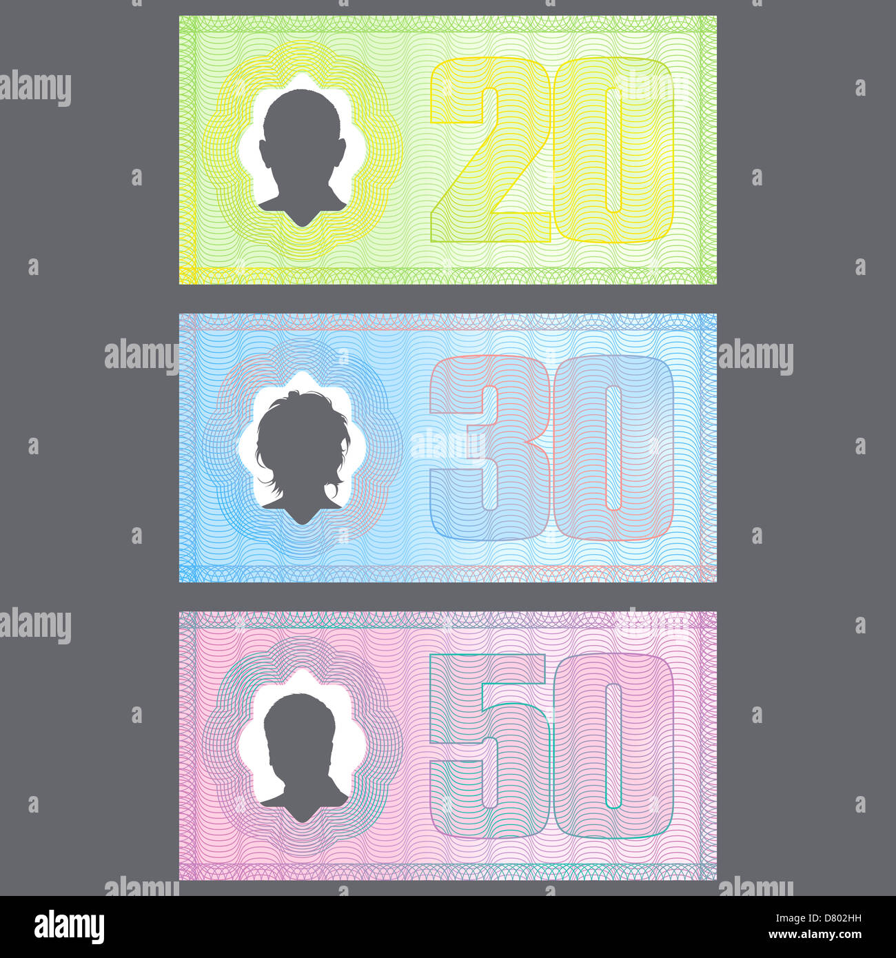 Funny Money with Gradient Protection Lines Stock Photo - Alamy