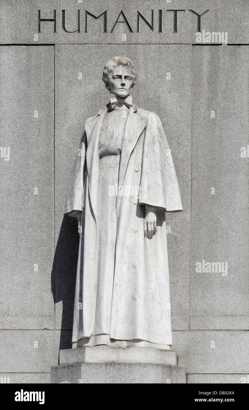 London, England, UK. Statue (George Frampton; 1920) of Edith Cavell ...