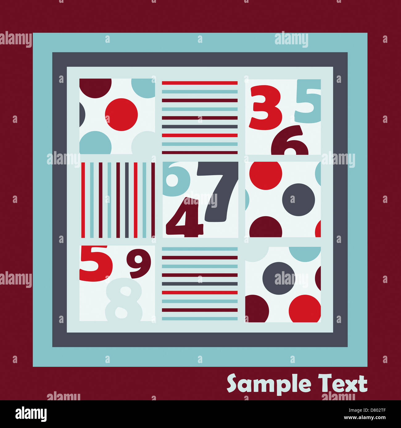 Vector illustration of a card with numerals Stock Photo - Alamy