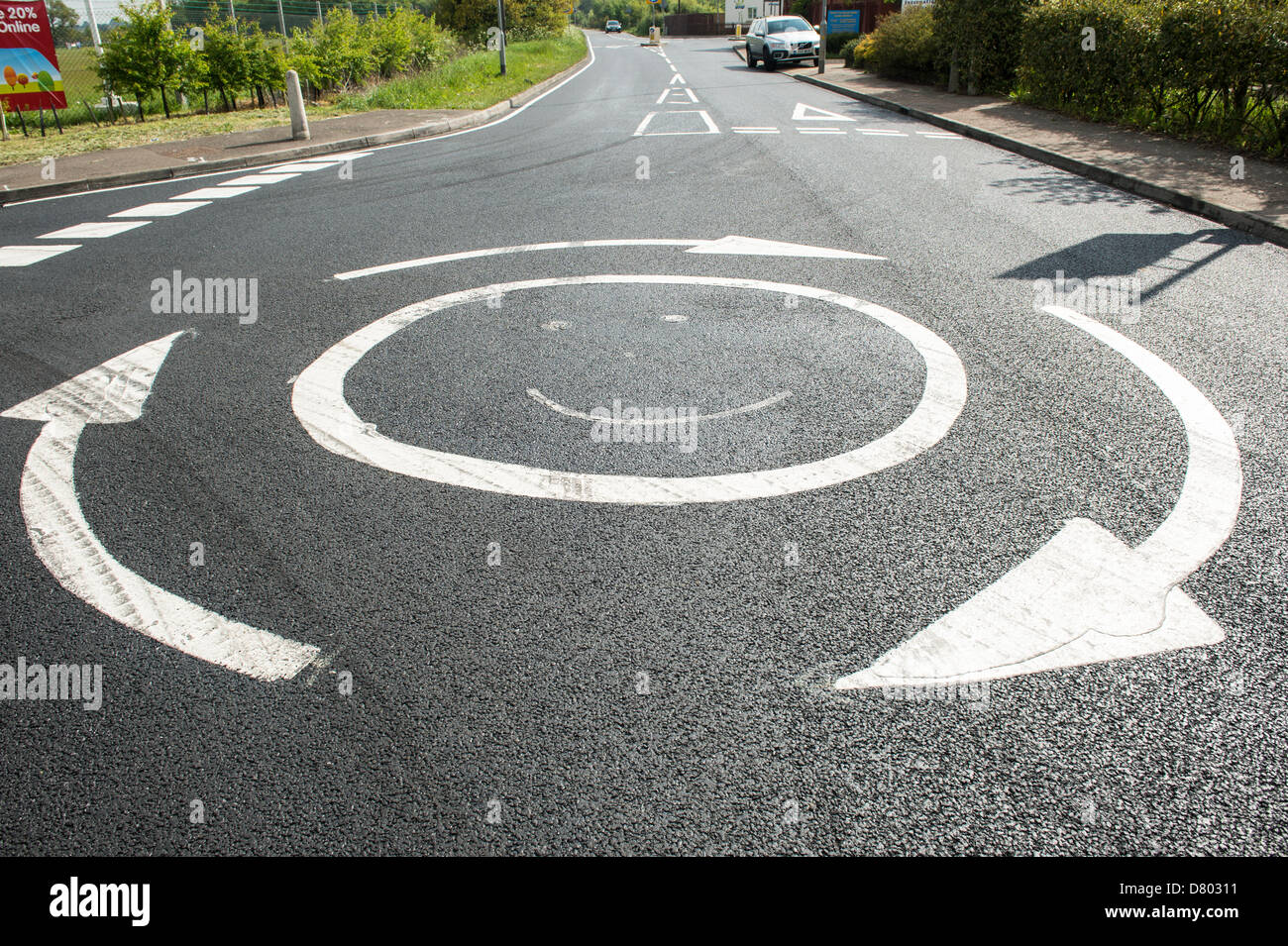 Mini roundabout sign hi-res stock photography and images - Alamy
