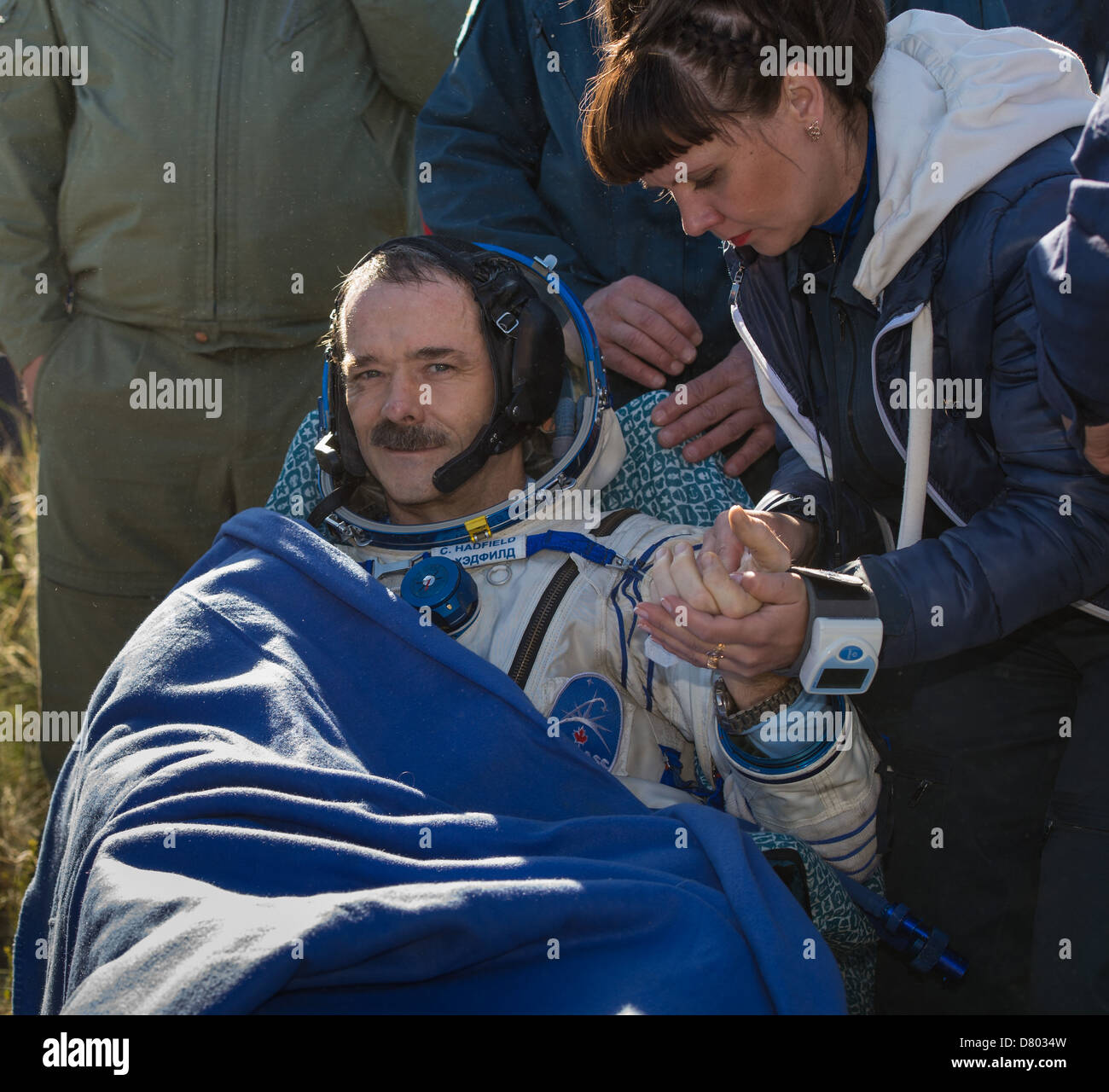 Expedition 35 astronauts, including Canadian astronaut Chris Hadfield ...
