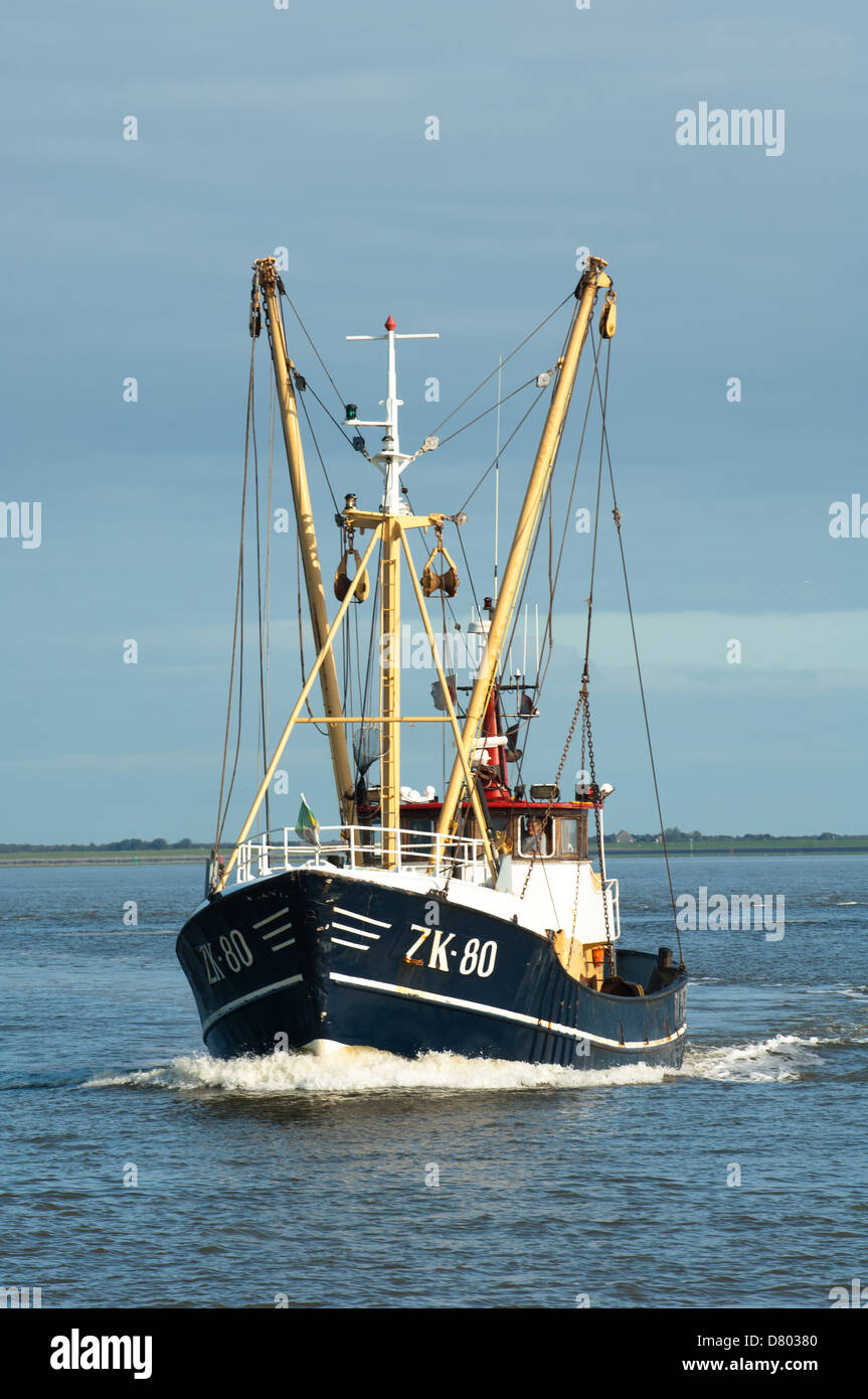 Fishing boat on the Waddensea ( world Heritage) in the Netherlands ...