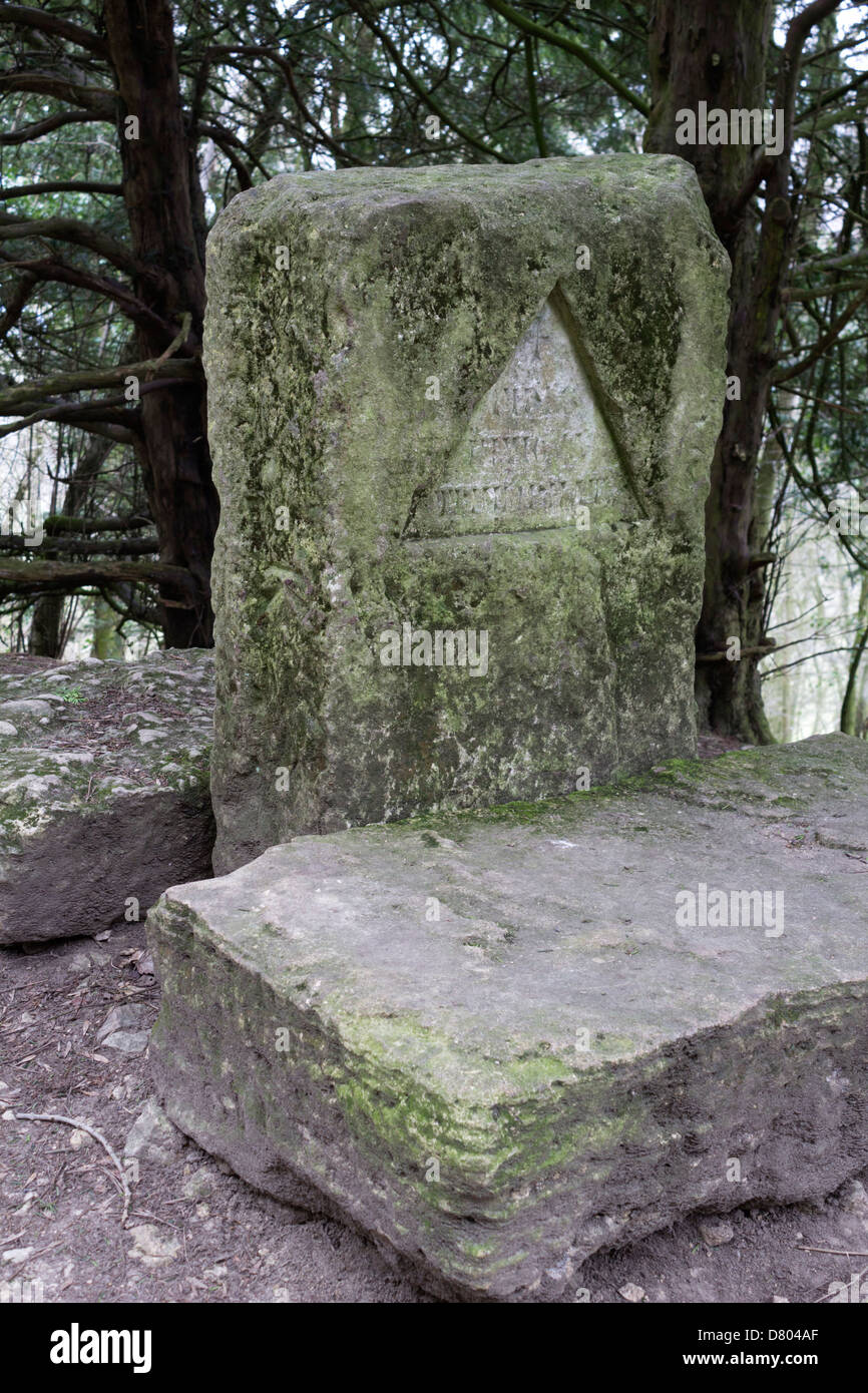 The Cromwell Stone on Haresfield Hill, dedicated to the lifting of the ...
