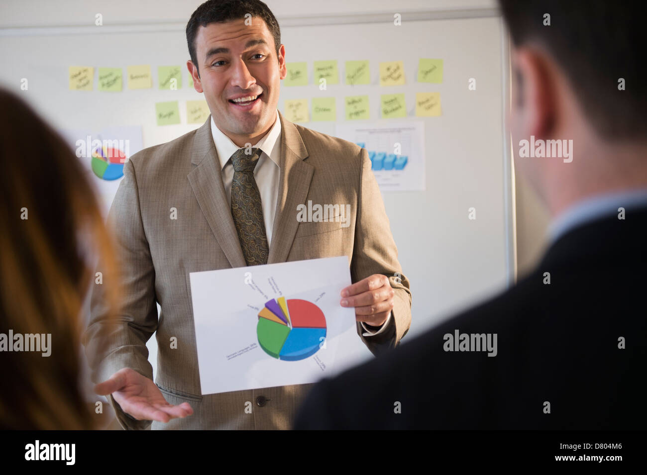 Businessman using graph in meeting Stock Photo - Alamy