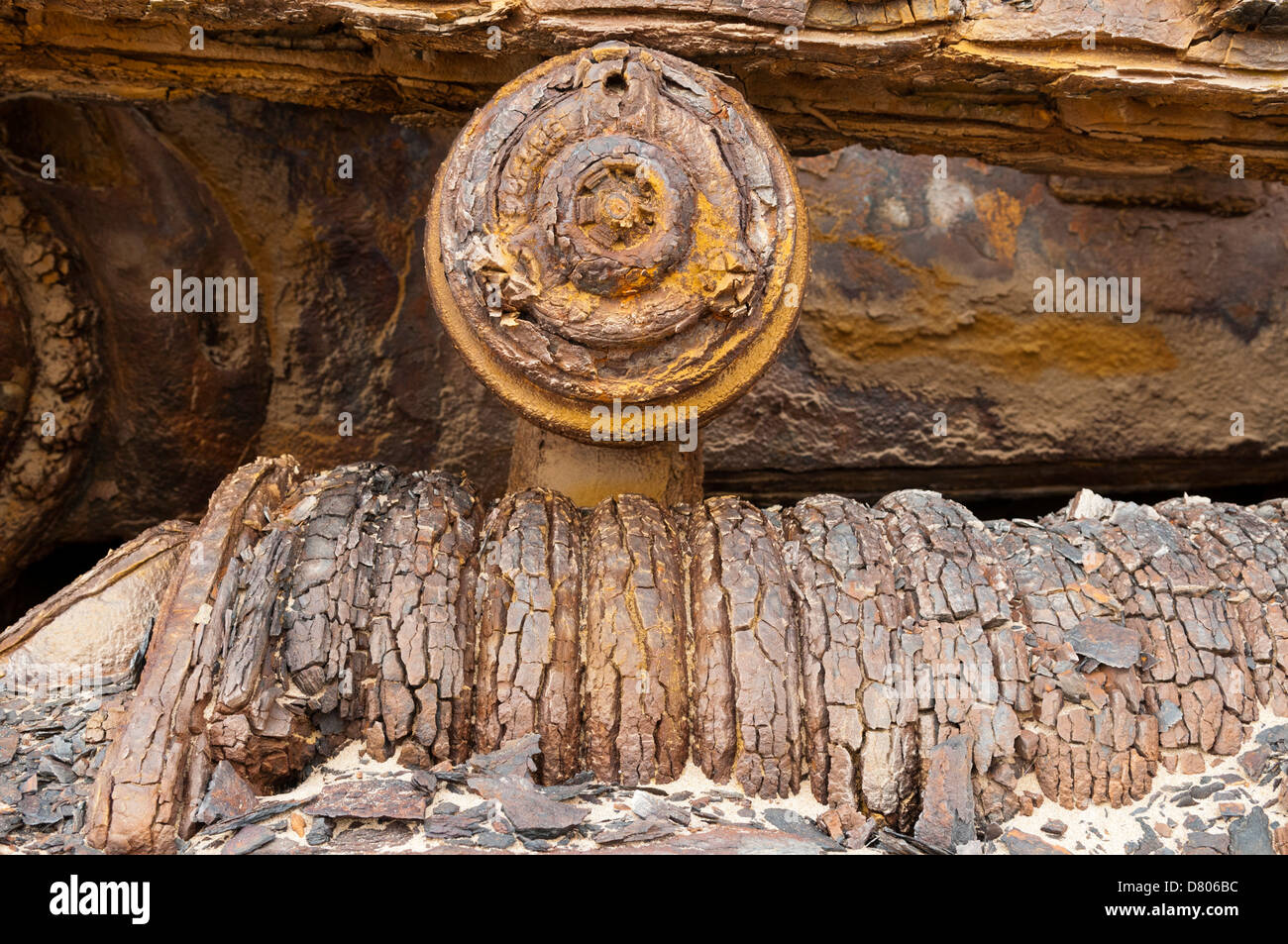 Caterpillar wreck used in former diamond mine, Skeleton Coast National ...