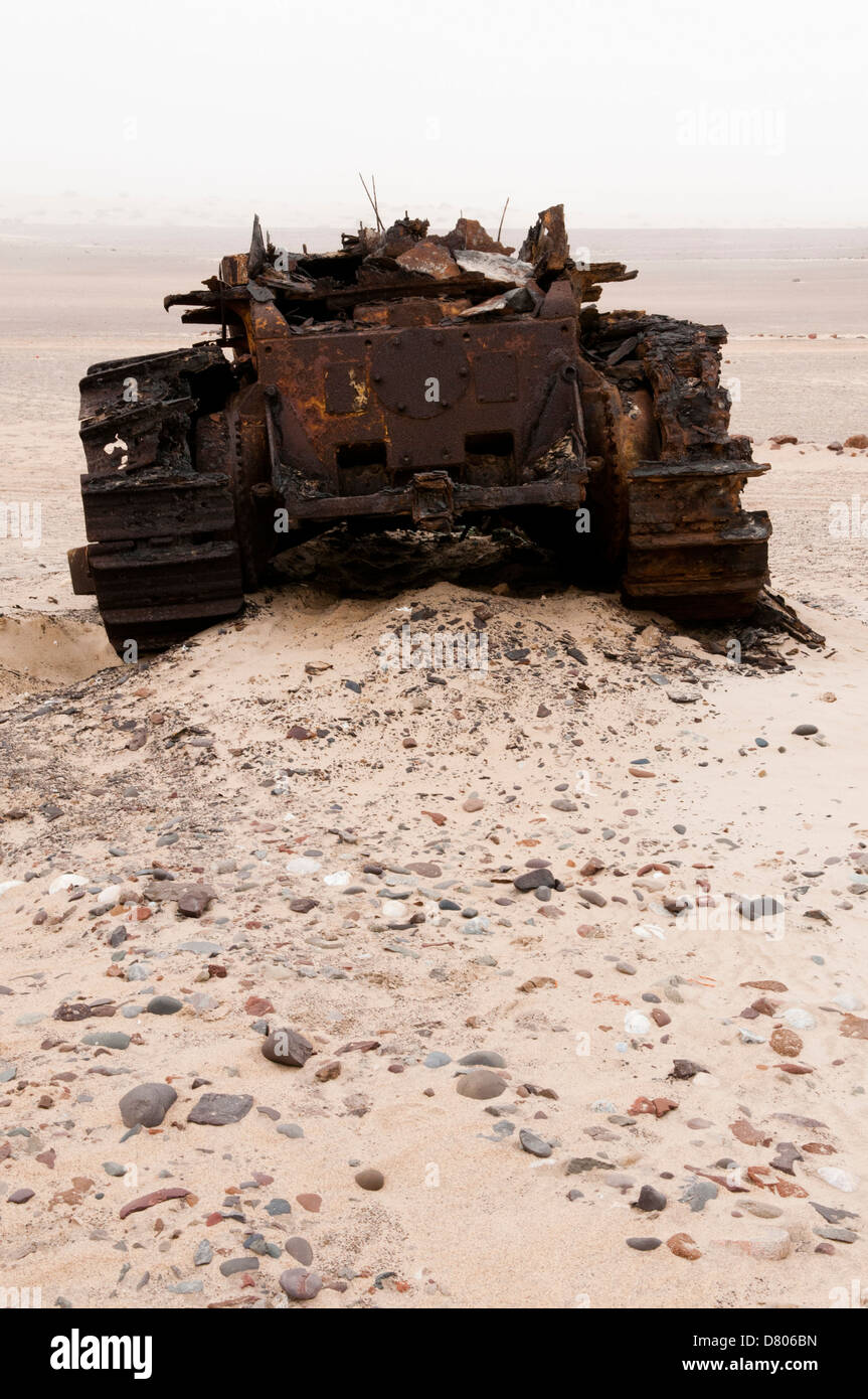 Caterpillar wreck used in former diamond mine, Skeleton Coast National ...