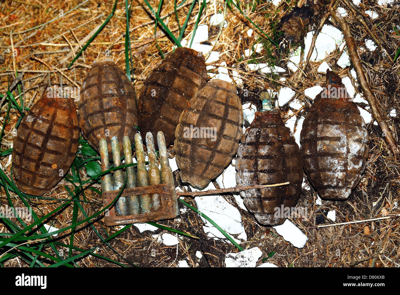 WWI. Veneto, Italy. Mount Grappa, the discovery of some Italian hand ...